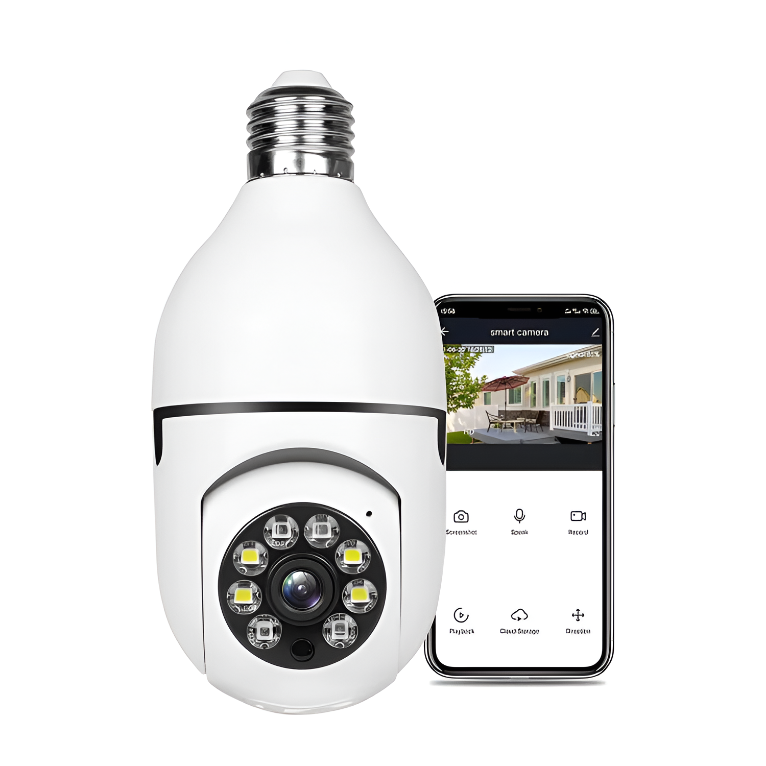 360° WiFi Smart Light Socket Security Camera with Motion Detection and ...