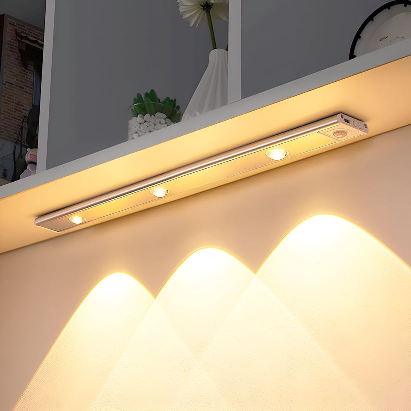 3-Color Dimmable LED Motion Sensor Under Cabinet Lights, Wireless Rech ...