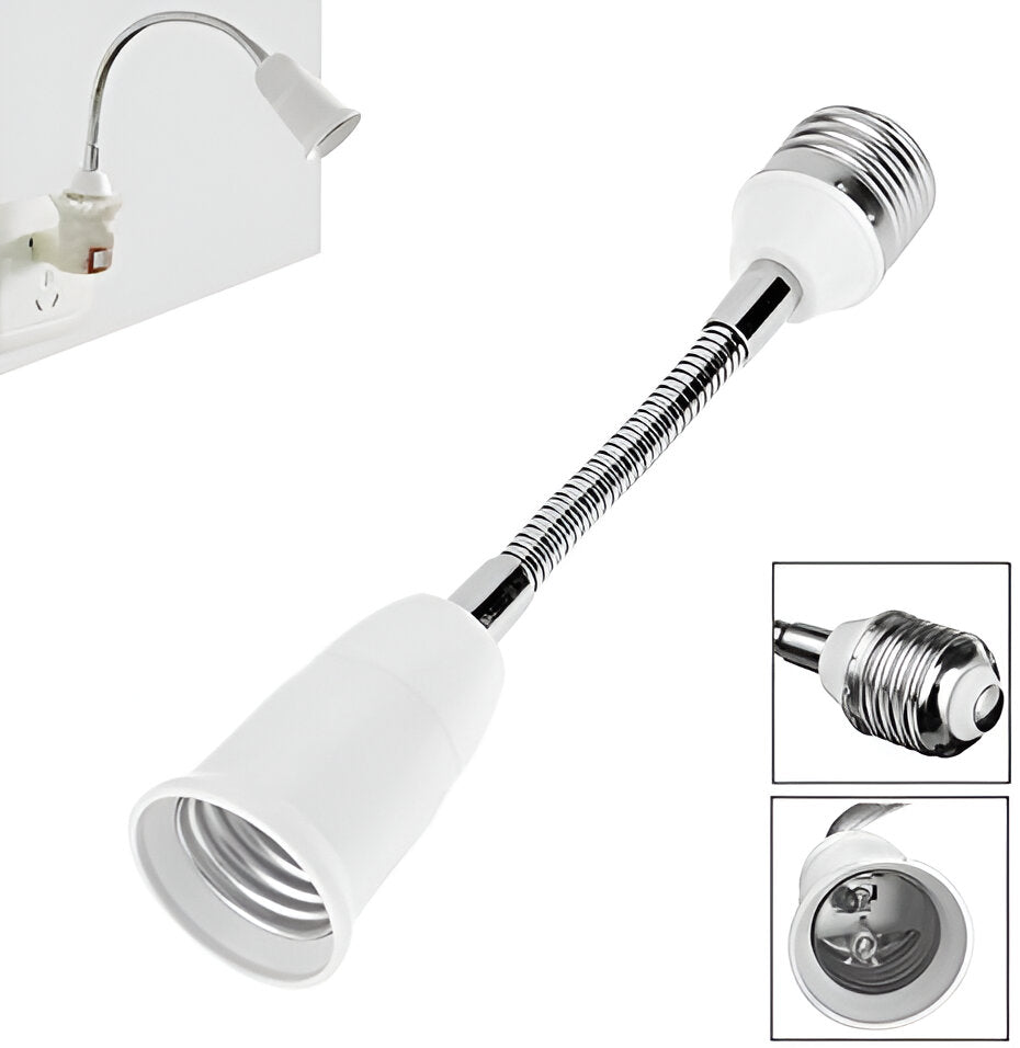 E27 to E27 Light Socket Extender Lamp Bulb Adapter Flexible Extension ...