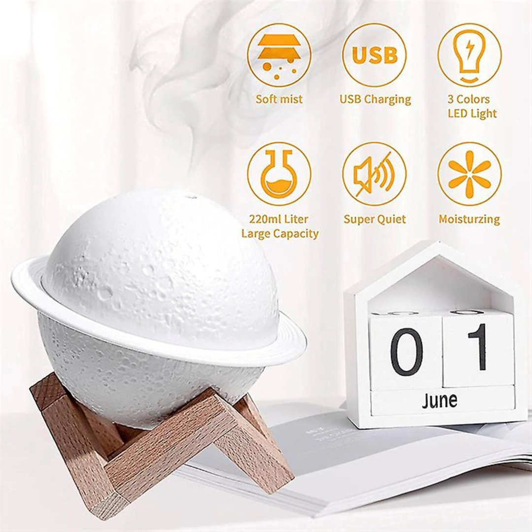 2 in 1 Moon Lamp Cool Mist Humidifiers Essential Oil Diffuser Aroma wi ...